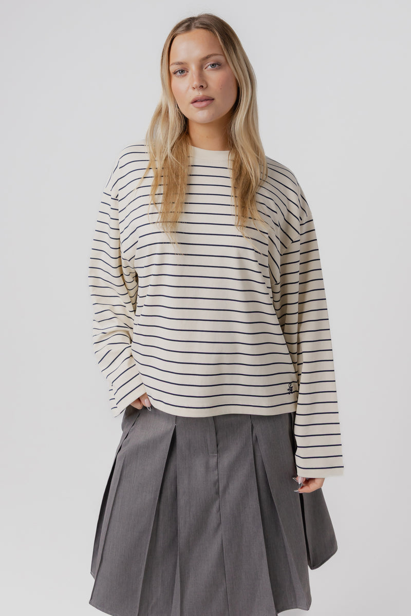 Montauk Striped Long Sleeve White LA Vintage Montauk Striped Long Sleeve White LA Vintage