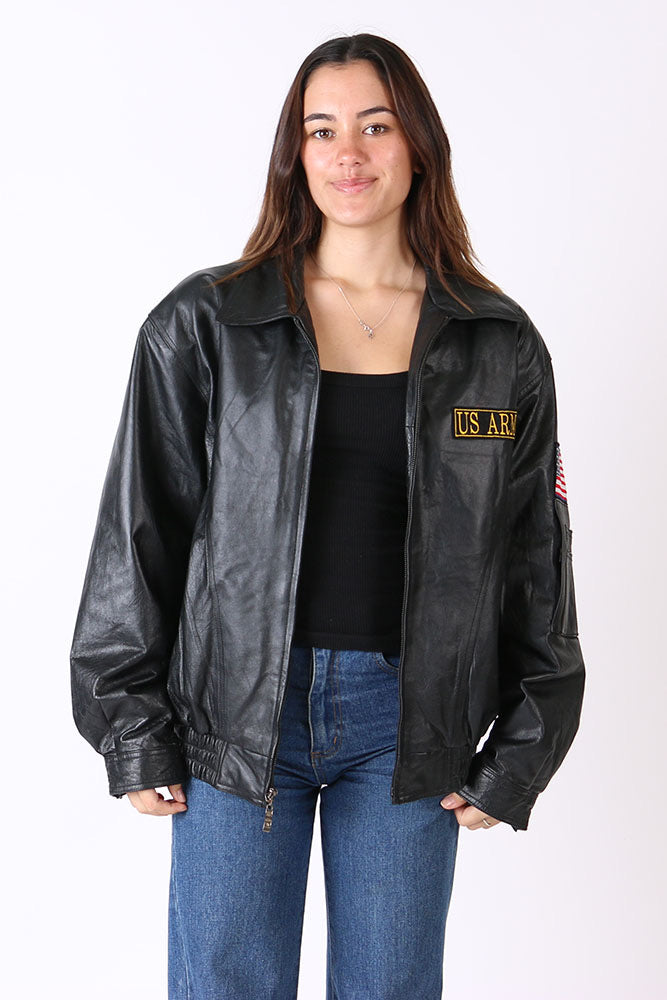 Vintage USA Army Leather Jacket M | LA Vintage